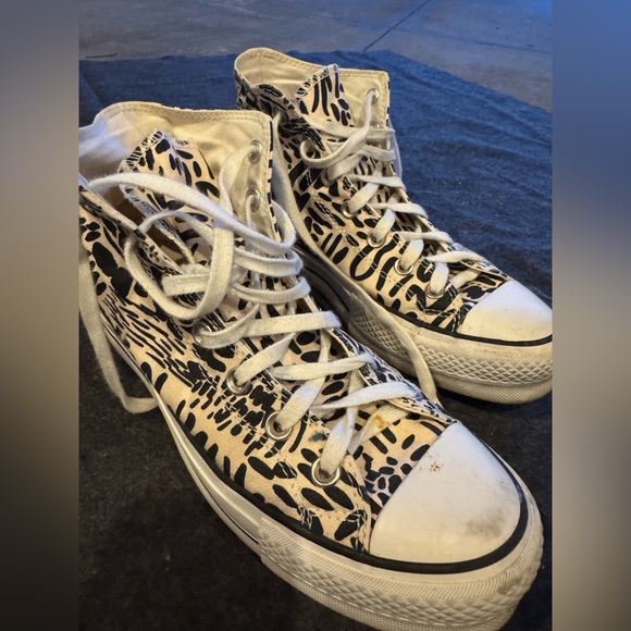 Converse | Shoes | Converse Animal Print Hightop Sneakers | Poshmark